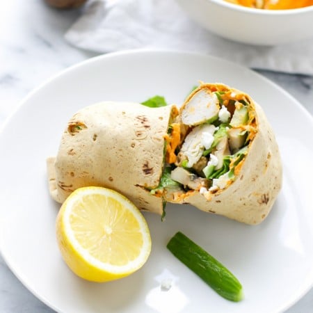 Roasted Red Pepper Hummus Chicken Wrap - Cooking LSL