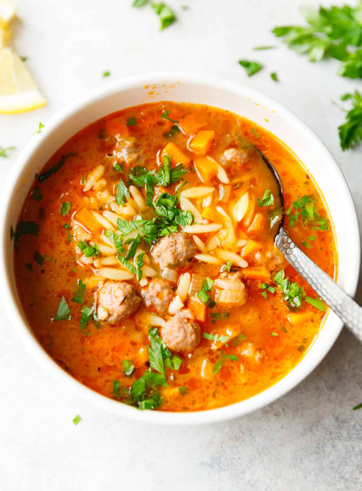 Meatball Orzo Soup - Cooking LSL